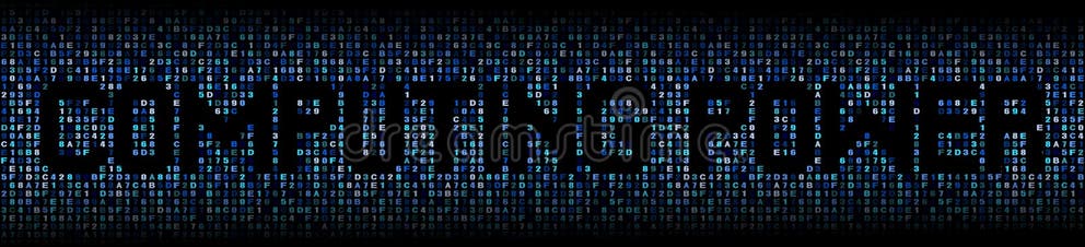 Computing Power Text on Abstract Blue Hex Background Illustration Stock ...