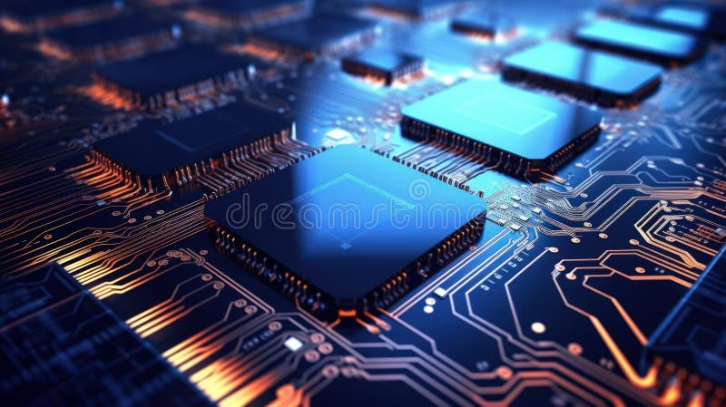 Computing Processor, CPU, Microchip, and Electronic Circuit Board,Computer Digital Background ...