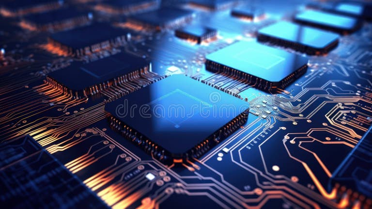 Computing Processor, CPU, Microchip, and Electronic Circuit Board,Computer Digital Background ...