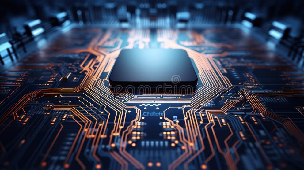 Computing Processor Cpu Microchip And Electronic Circuit Boardcomputer Digital Background