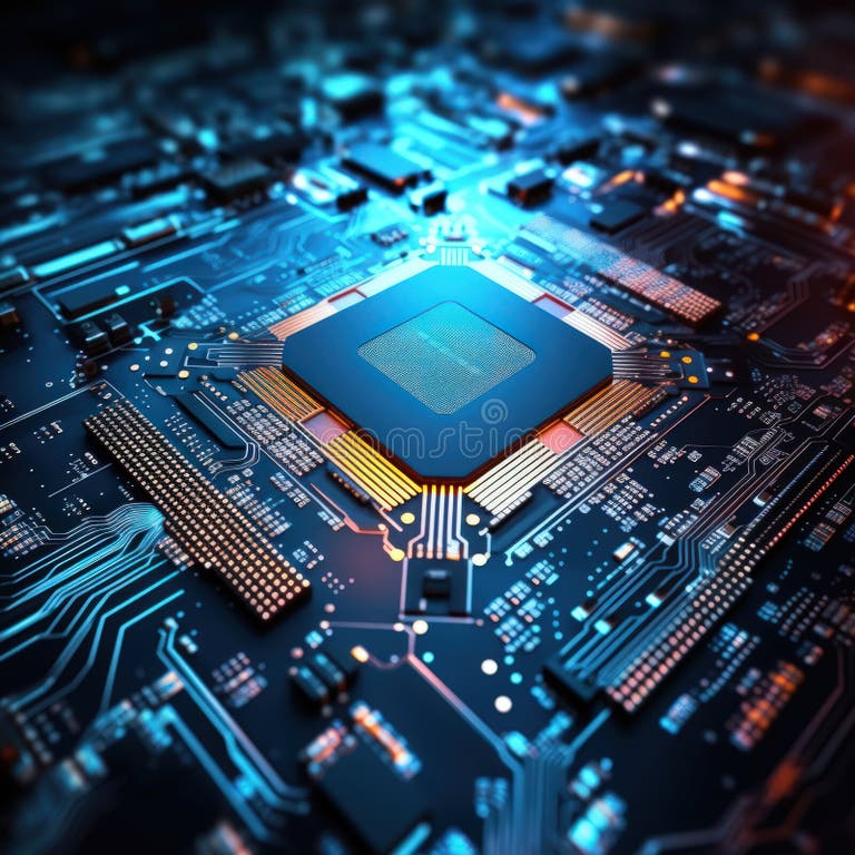 Computing Processor, CPU, Microchip, and Electronic Circuit Board,Computer Digital Background ...