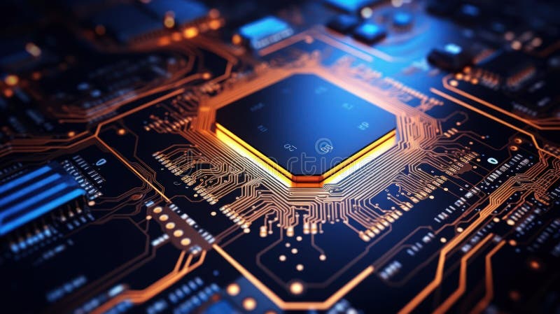 Computing Processor Cpu Microchip And Electronic Circuit Board