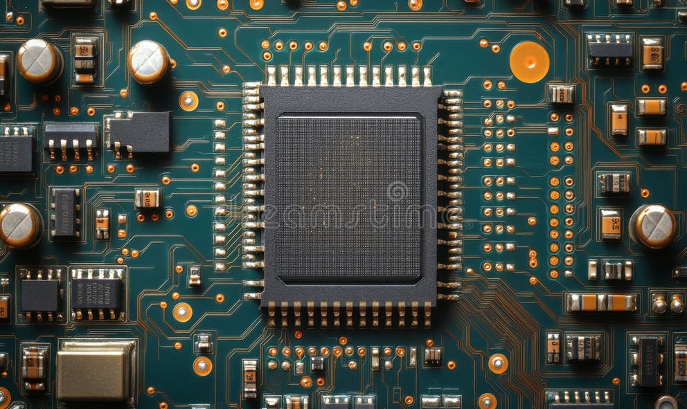 Computing Processor, CPU, Microchip, and Electronic Circuit Board ...