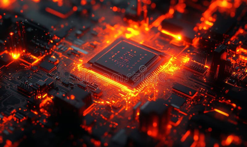 Computing Processor Cpu Microchip And Electronic Circuit Boardcomputer Digital Background