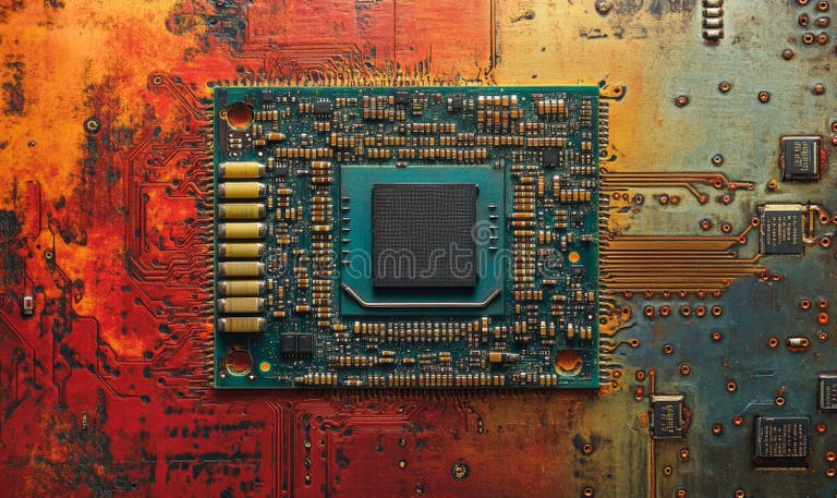 Computing Processor, CPU, Microchip, and Electronic Circuit Board ...