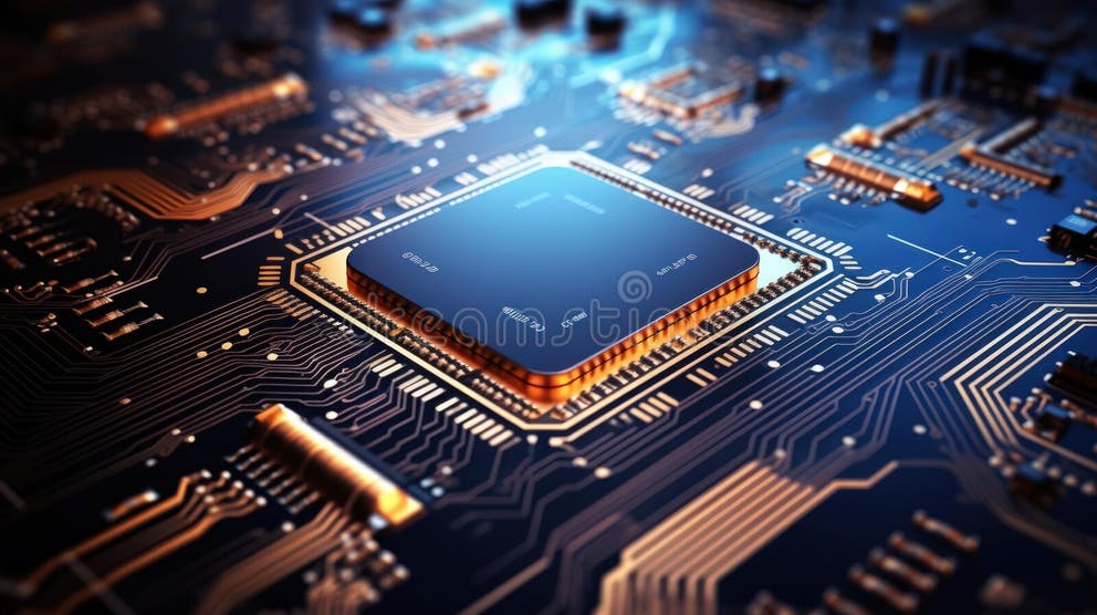 Computing Processor, CPU, Microchip, and Electronic Circuit Board,Computer Digital Background ...