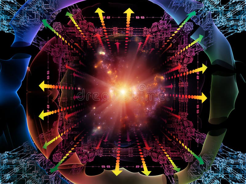 Computing Quantum Space stock illustration. Illustration of explosion ...