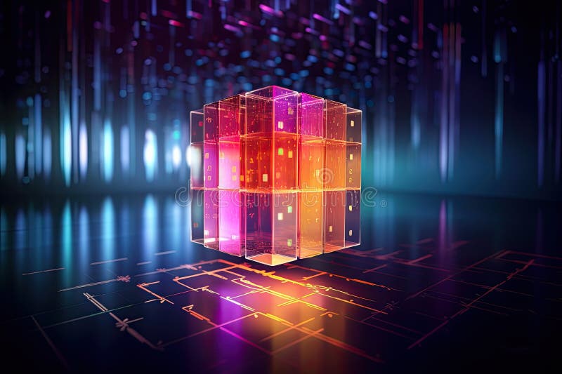 Computing and Quantum Technology. Generative AI Stock Illustration ...