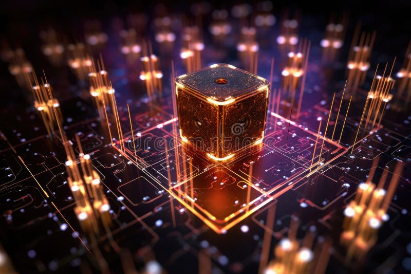 Computing and Quantum Technology. Generative AI Stock Illustration ...