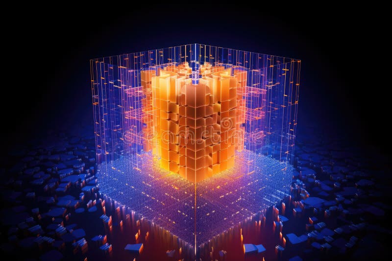 Computing and Quantum Technology. Generative AI Stock Illustration ...