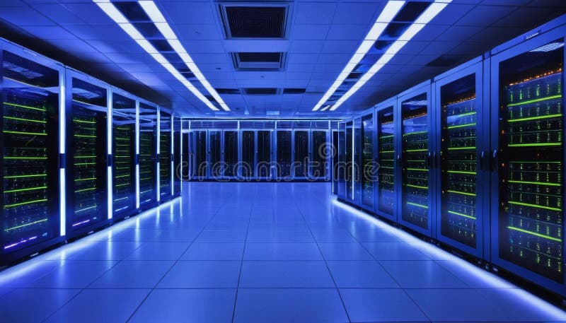 Computing Room Modern Science Connection Server Datum Server Neon ...