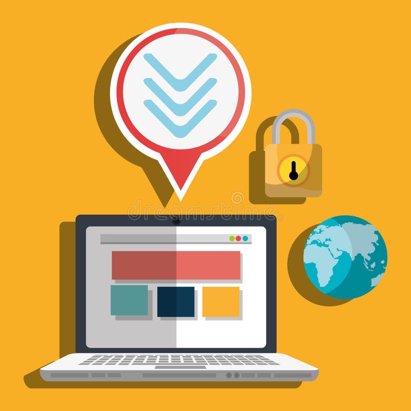 Computing security system stock illustration. Illustration of security ...
