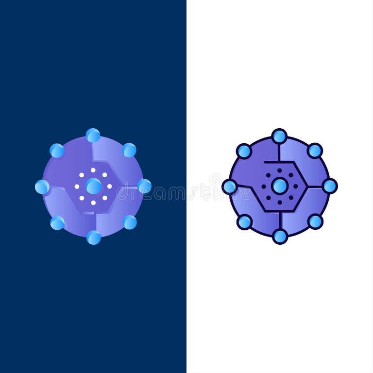 Computing, Computing Share, Connectivity, Network, Share Icons. Flat and Line Filled Icon Set ...