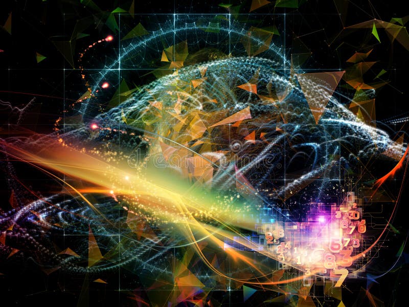 Computing Virtual World stock illustration. Illustration of algorithm ...