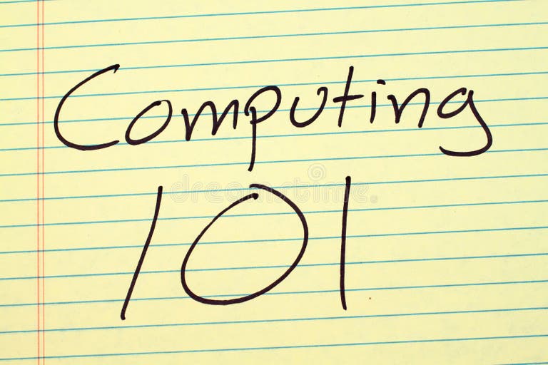 Computing 101 on a Yellow Legal Pad Stock Photo - Image of program ...