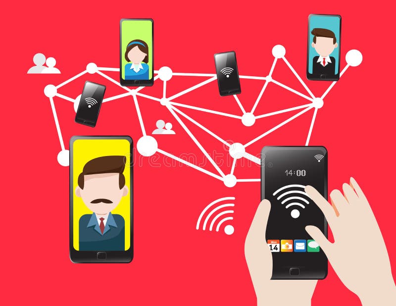 Comunicación Celular De La Tecnología Móvil Ilustración del Vector - Ilustración de icono ...