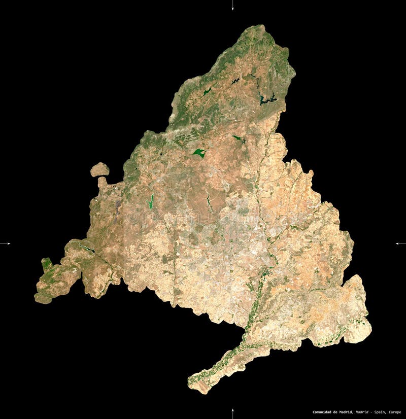 Comunidad De Madrid, Spain - Black Solid. Sentinel-2 Satellite Stock ...