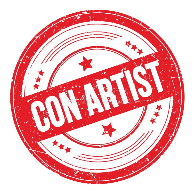 CON ARTIST Text on Red Round Grungy Stamp Stock Illustration ...