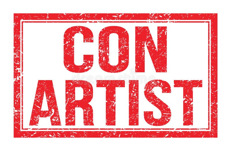 CON ARTIST, Words on Red Rectangle Stamp Sign Stock Illustration ...