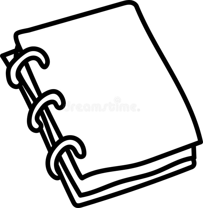 Con Black Outline Notebook for Writing Stock Vector - Illustration of ...