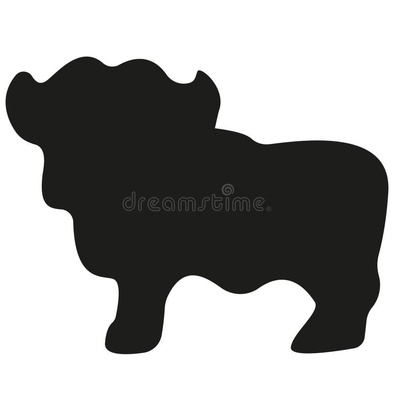 Con Black Shape of Farm Bull in Black Color Stock Vector - Illustration ...