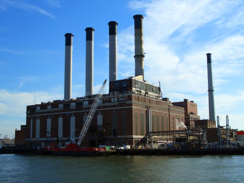 Con Edison Plant Smokestacks Stock Photo - Image of steam, urban: 1758646