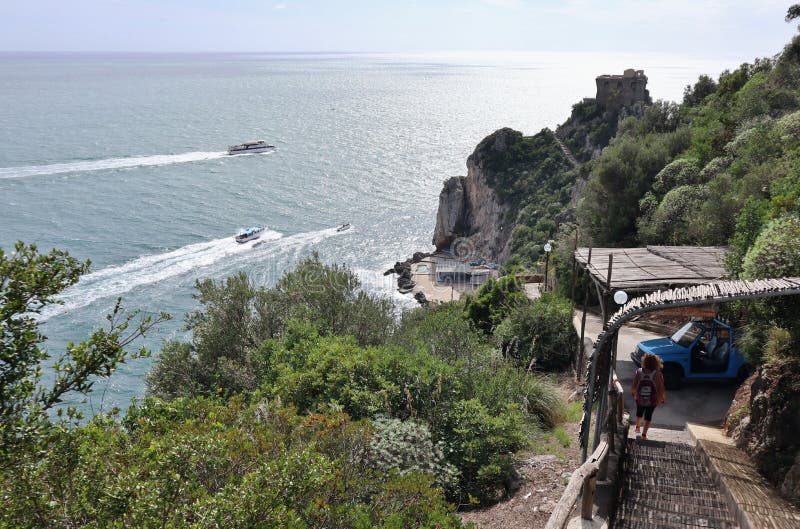 Conca Dei Marini, Campania, Italy - October 1, 2022: Saracen Tower of ...