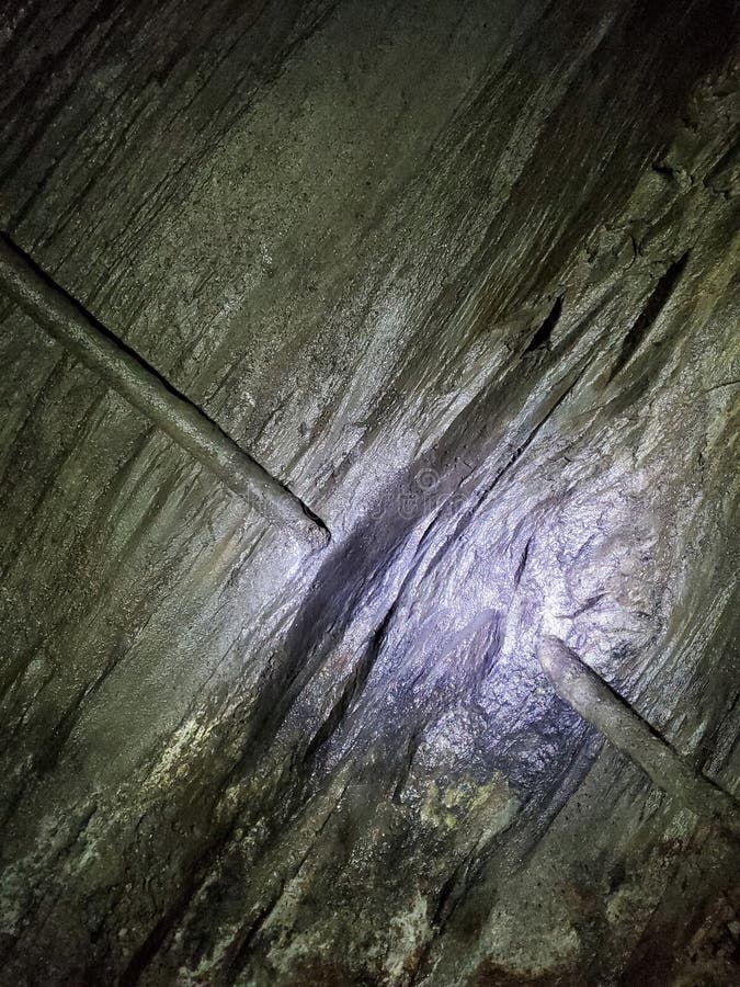 Drill Core Cut Positioned Perpendicular To Bedrock Dip in Cave Stock ...