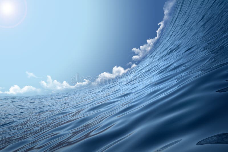 Concave Ocean Surface with Horizon Stock Illustration - Illustration of ...
