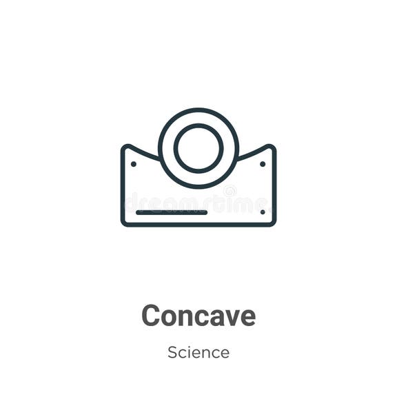 Concave Outline Vector Icon. Thin Line Black Concave Icon, Flat Vector ...