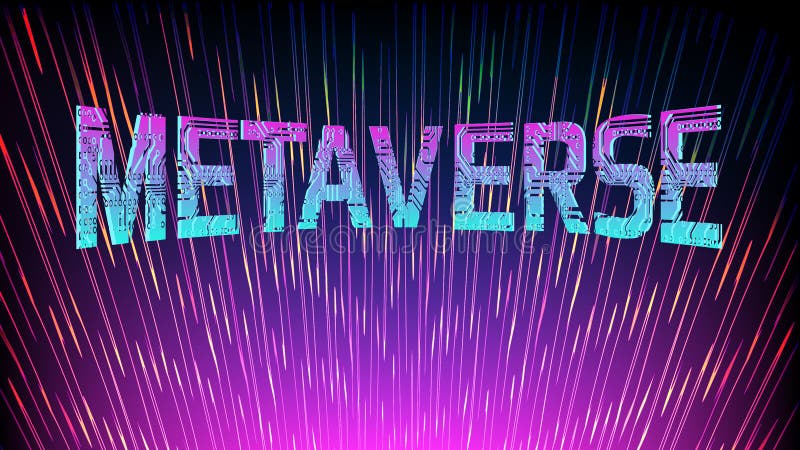 Concave Word Metaverse on Digital Purple Background Stock Vector ...