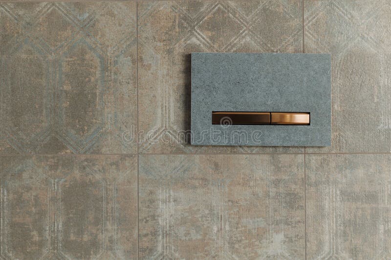 Concealed Elegance: Modern Blue-Grey Flush Button with Hidden Tank ...