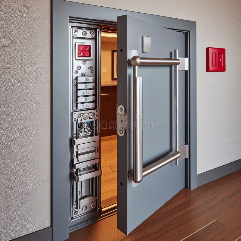 Concealed Panic Bar a Panic Bar Hidden within a Door Providing E Stock ...