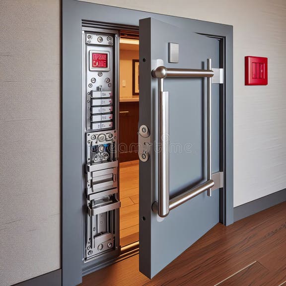 Concealed Panic Bar a Panic Bar Hidden within a Door Providing E Stock ...