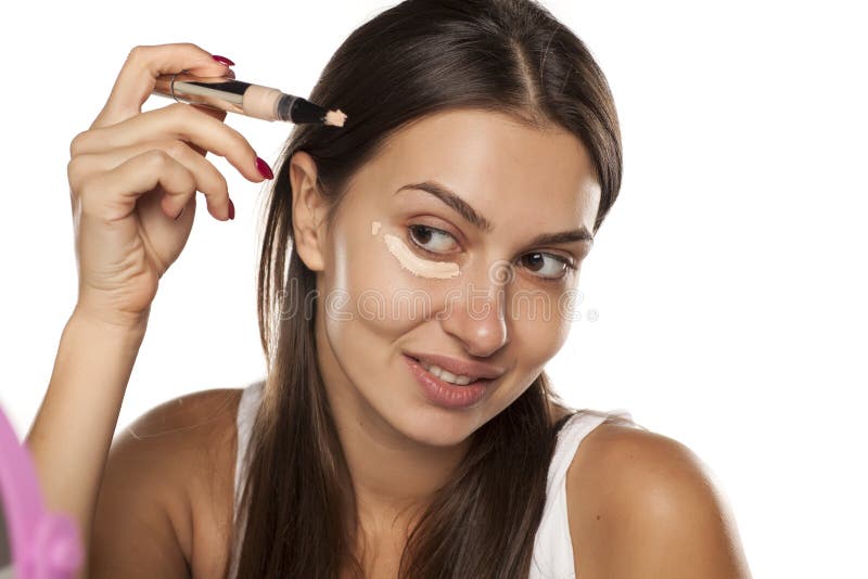 Concealer apply stock photo. Image of cream, model, face - 82585296