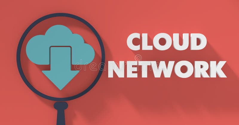 Conceito Da Rede Da Nuvem No Projeto Liso. Ilustração Stock ...