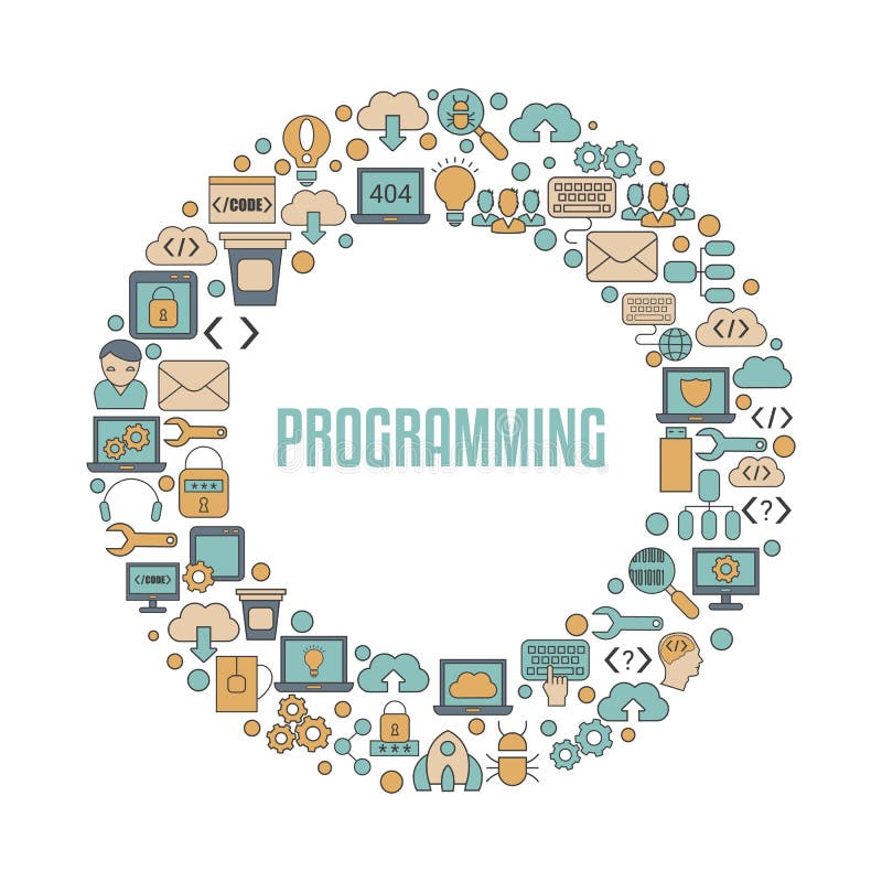 Conceito De Codificação E De Programação Ilustração do Vetor ...