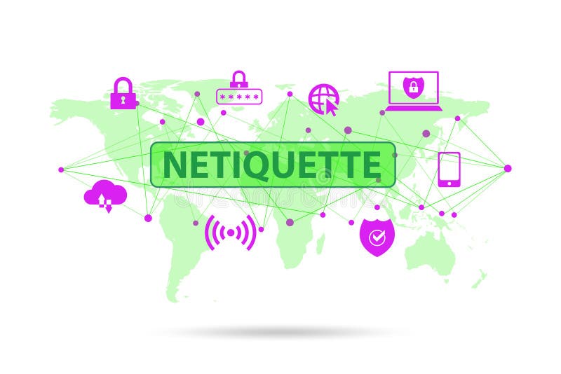 Conceito De Etiqueta E Netiqueta Ilustração Stock - Ilustração de ...