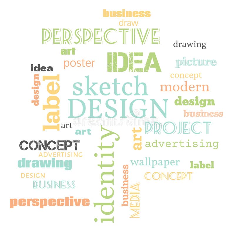 Conceito De Nuvem De Palavras De Design E Desenho Ilustração Stock ...