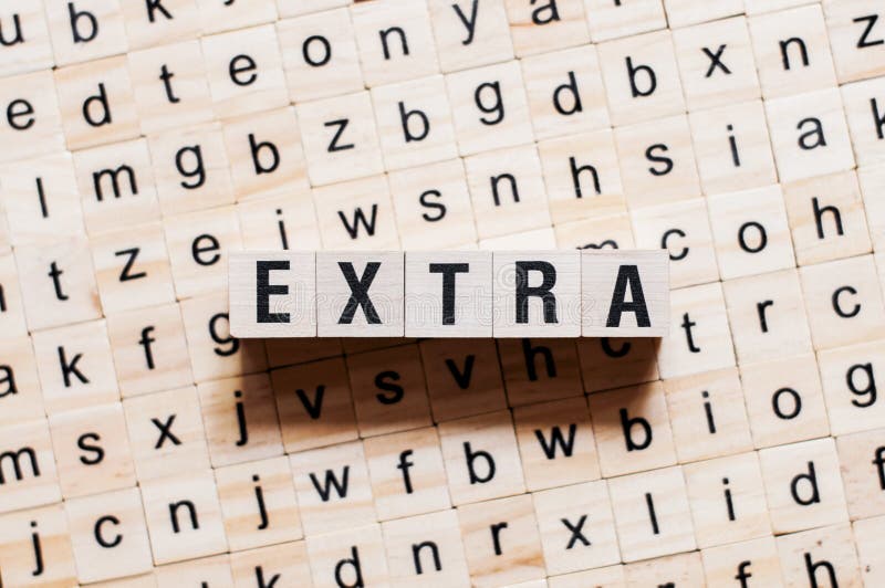 Conceito De Palavras Extras Em Cubos Foto de Stock - Imagem de oferta ...