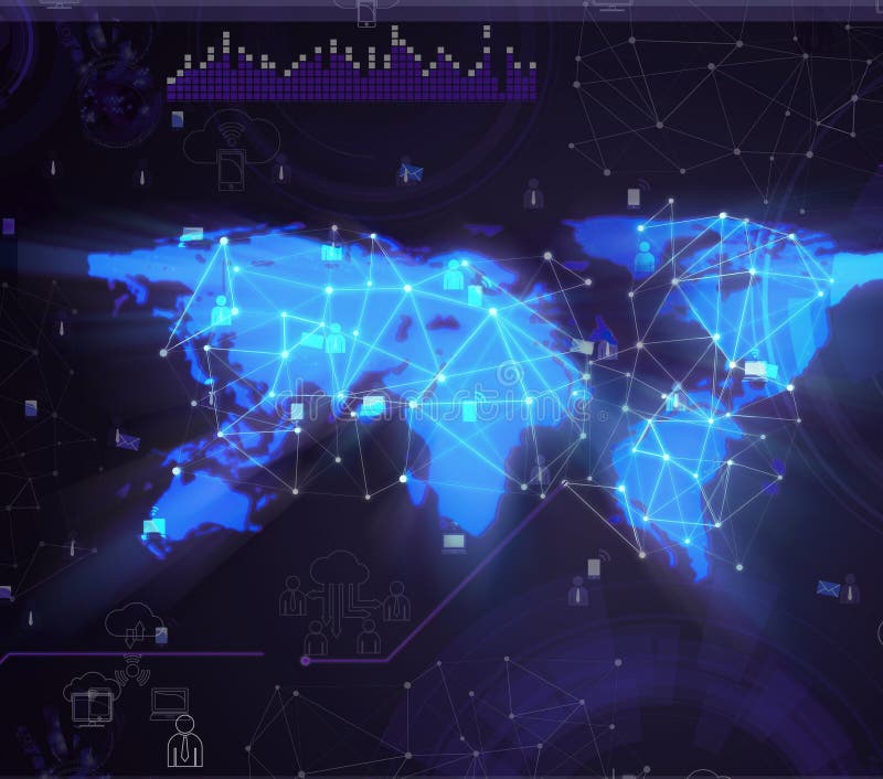 Conceito De Redes Sociais Com Mapa Mundial Imagem de Stock - Imagem de ...
