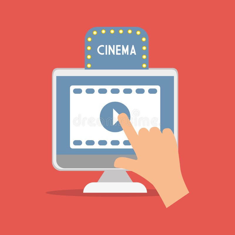 Conceito Digital Do Computador Do Filme Do Cinema Ilustração Stock ...