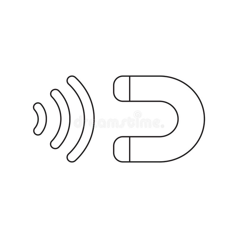 Vector Icon Concept of Magnet Attracting Ilustração do Vetor ...