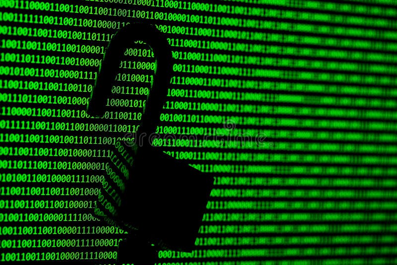 Conceito Do Hacker Códigos Binários E Cadeado Do Computador Foto de ...