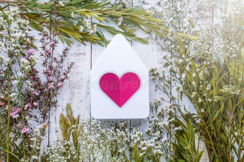 Conceito Home Doce Home Com Modelo Da Casa Com Flor E Folha Franco ...