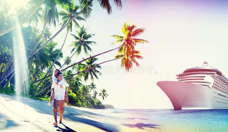 Conceito Romance Da Ilha Do Amor Da Praia Dos Pares Foto de Stock ...