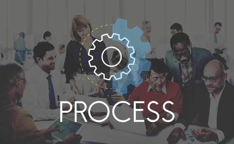 Conceito Simples Do ícone Dos Ajustes Da Palavra Do Processo Foto de ...