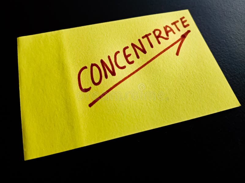 Concentrate Word Displayed on Dark Background with Handwritten Concept ...