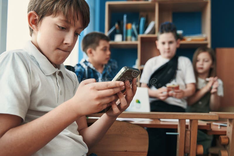 Life of Modern Kids Seems Impossible without Gadgets Stock Photo ...