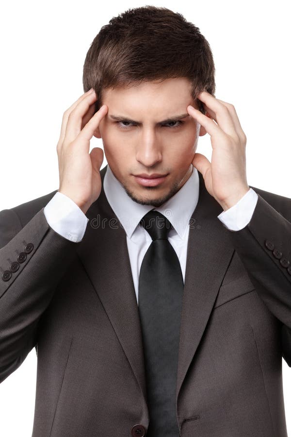 Concentrated Business Man Has Some Problems Stock Photo - Image of ...
